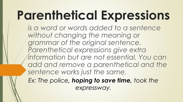 Parenthetical Expressions | PPT | Elections | Politics