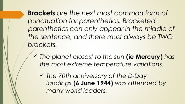 Parenthetical Expressions