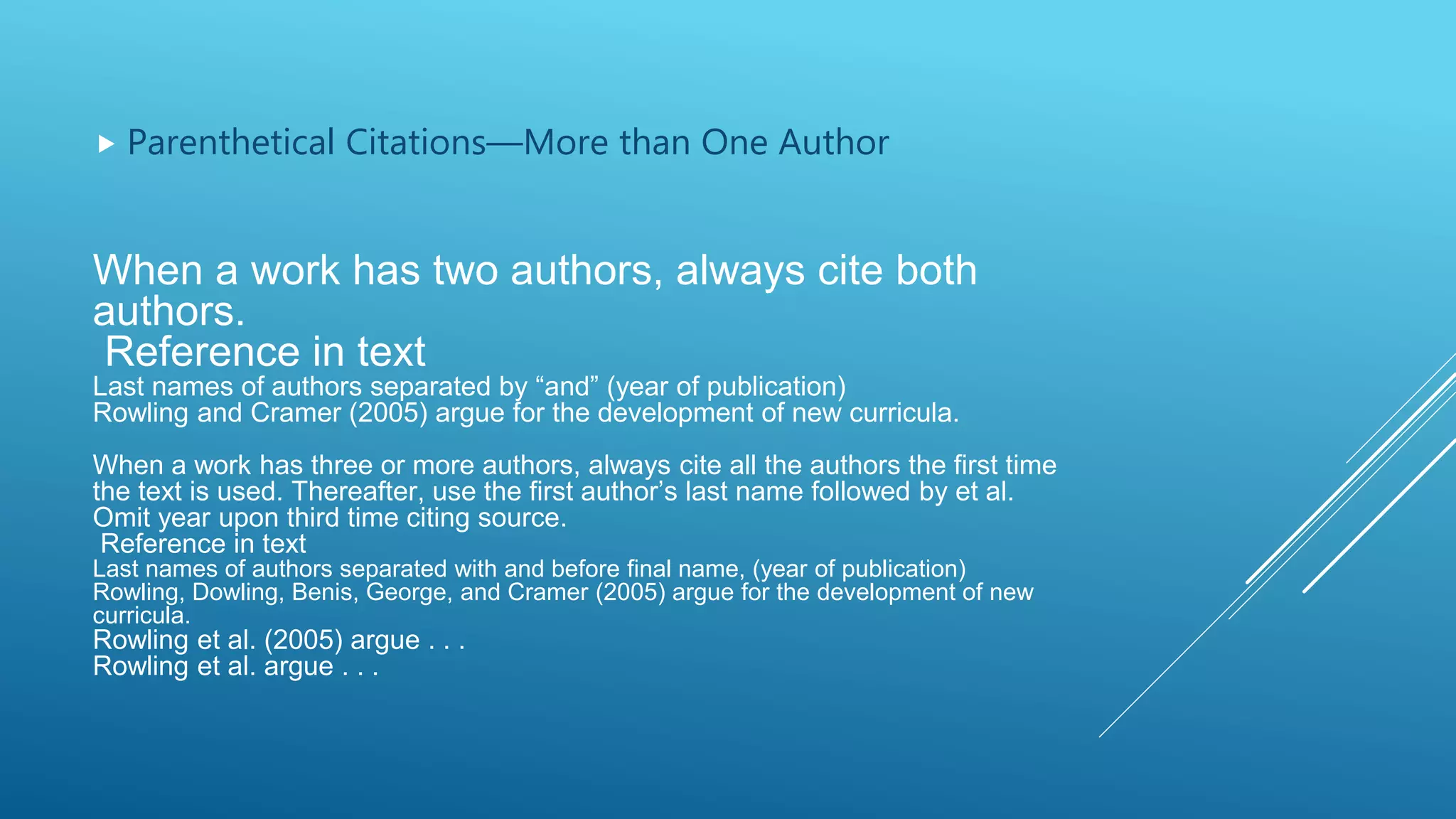 Parenthetical source citations presentation | PPT