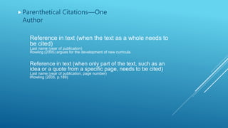 Parenthetical source citations presentation | PPT