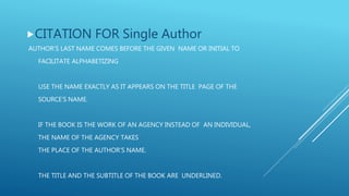 Parenthetical source citations presentation | PPT