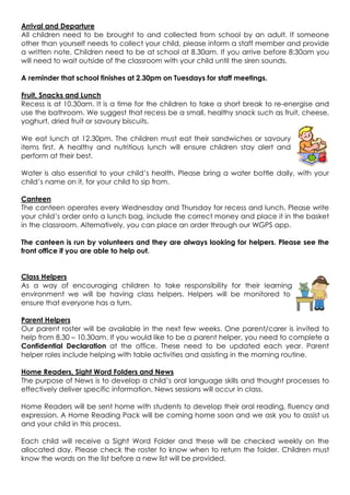 Parent info booklet 2019 | PDF