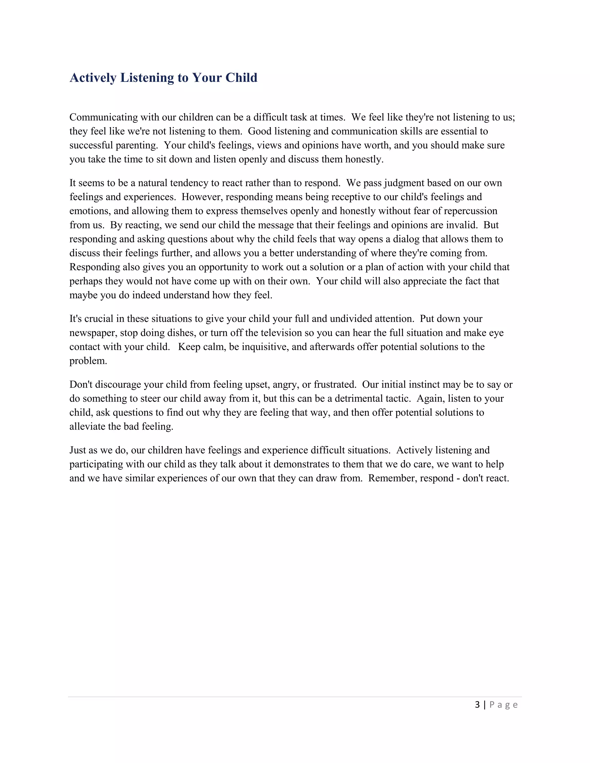Joys of Parenting: tips | PDF