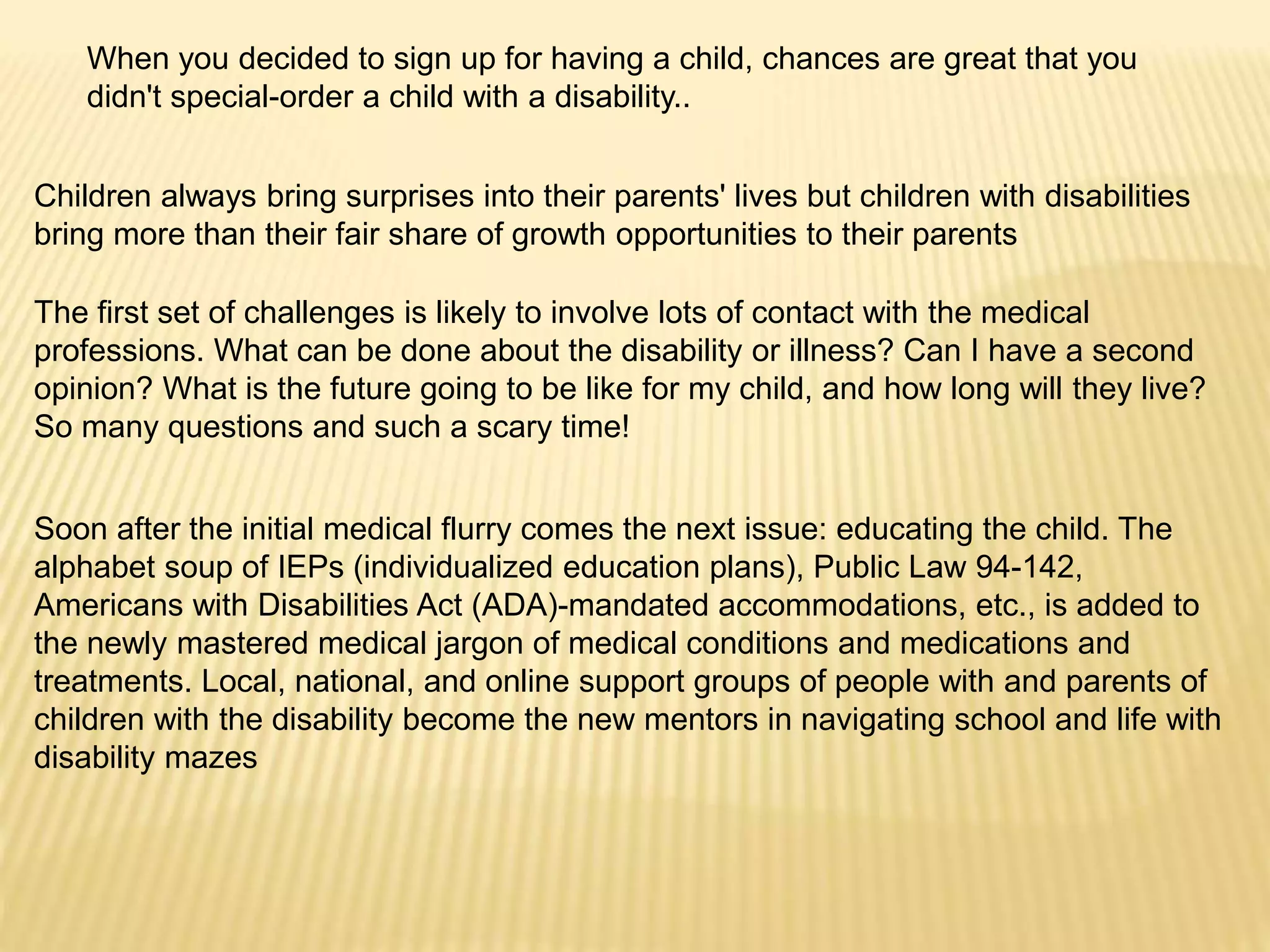 Parenting children with disability | PPTX