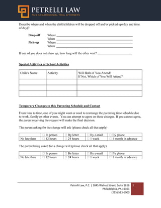 Sample Parenting Plan | PDF