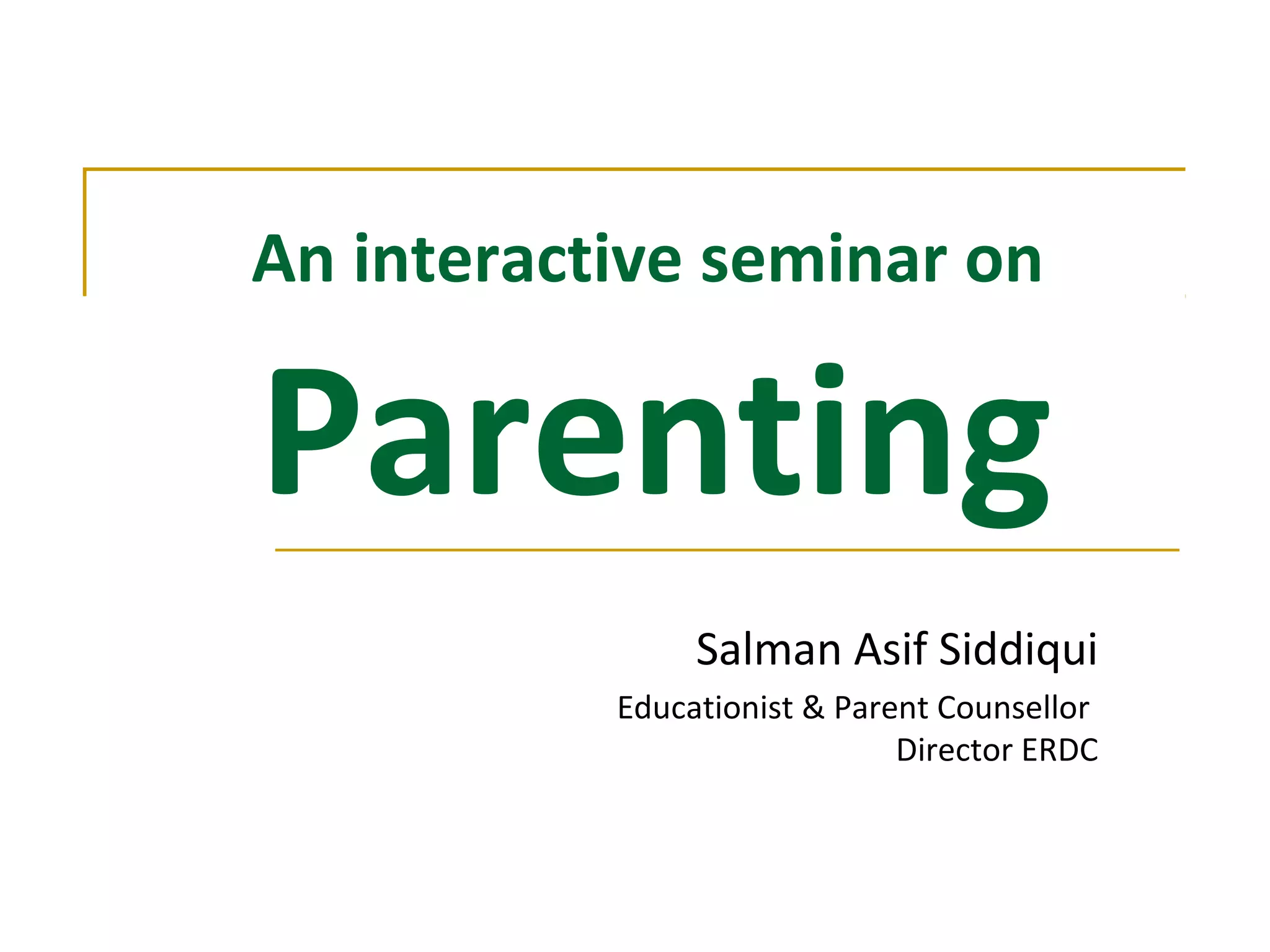 Parenting seminar generations | PPT