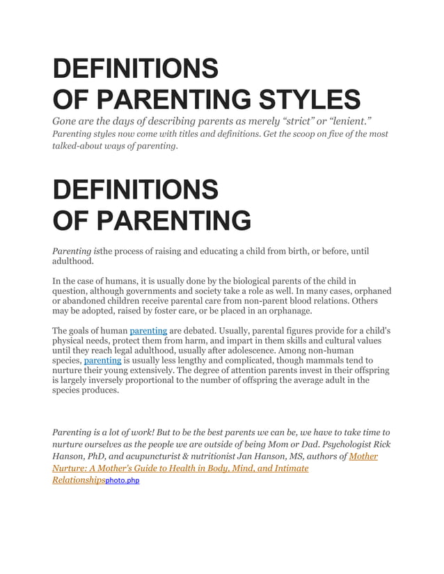 Parenting styles | PDF