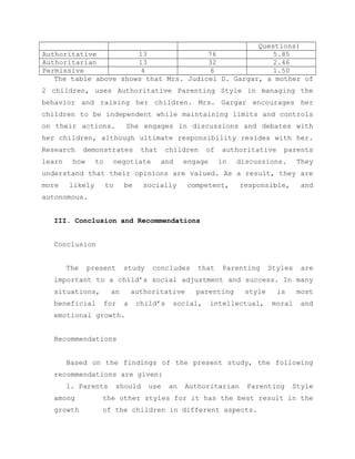 Parenting Styles | PDF