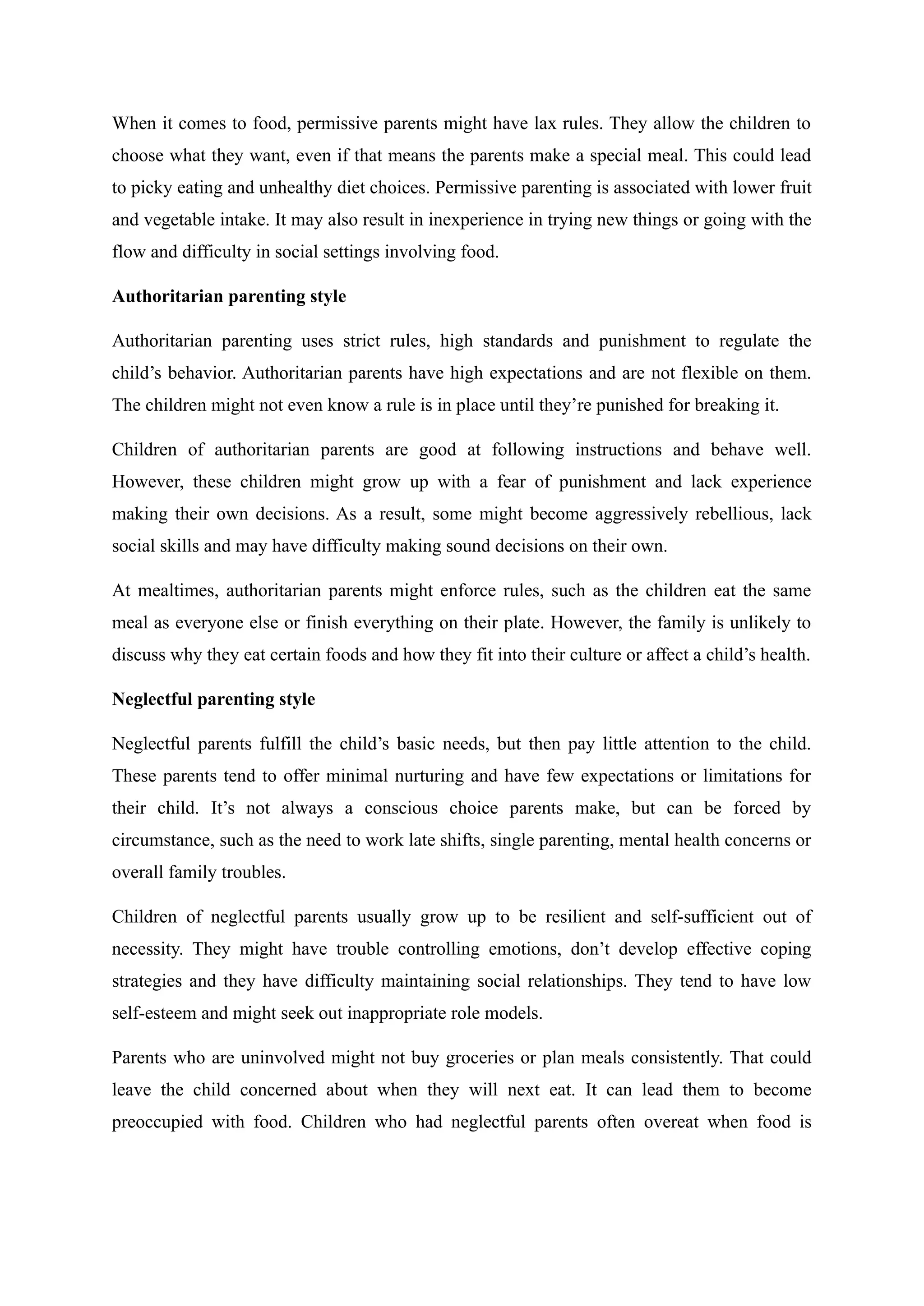 Parenting styles and its effects on chidren | DOCX