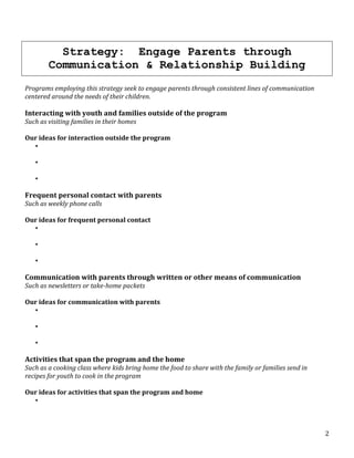Parent involvement strategies handouts | PDF