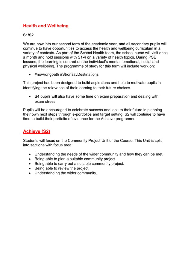 Parent letter secondary topics term 2 19 20 | PDF