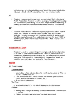Parent letter secondary topics term 2 2017 | PDF