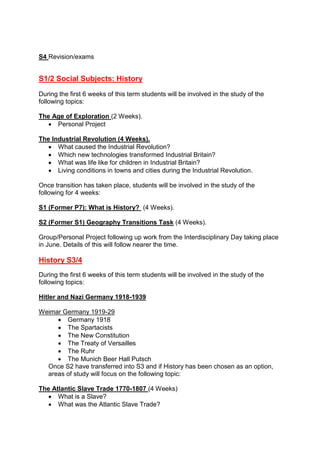 Parent letter secondary topics term 4 2018 19 | PDF