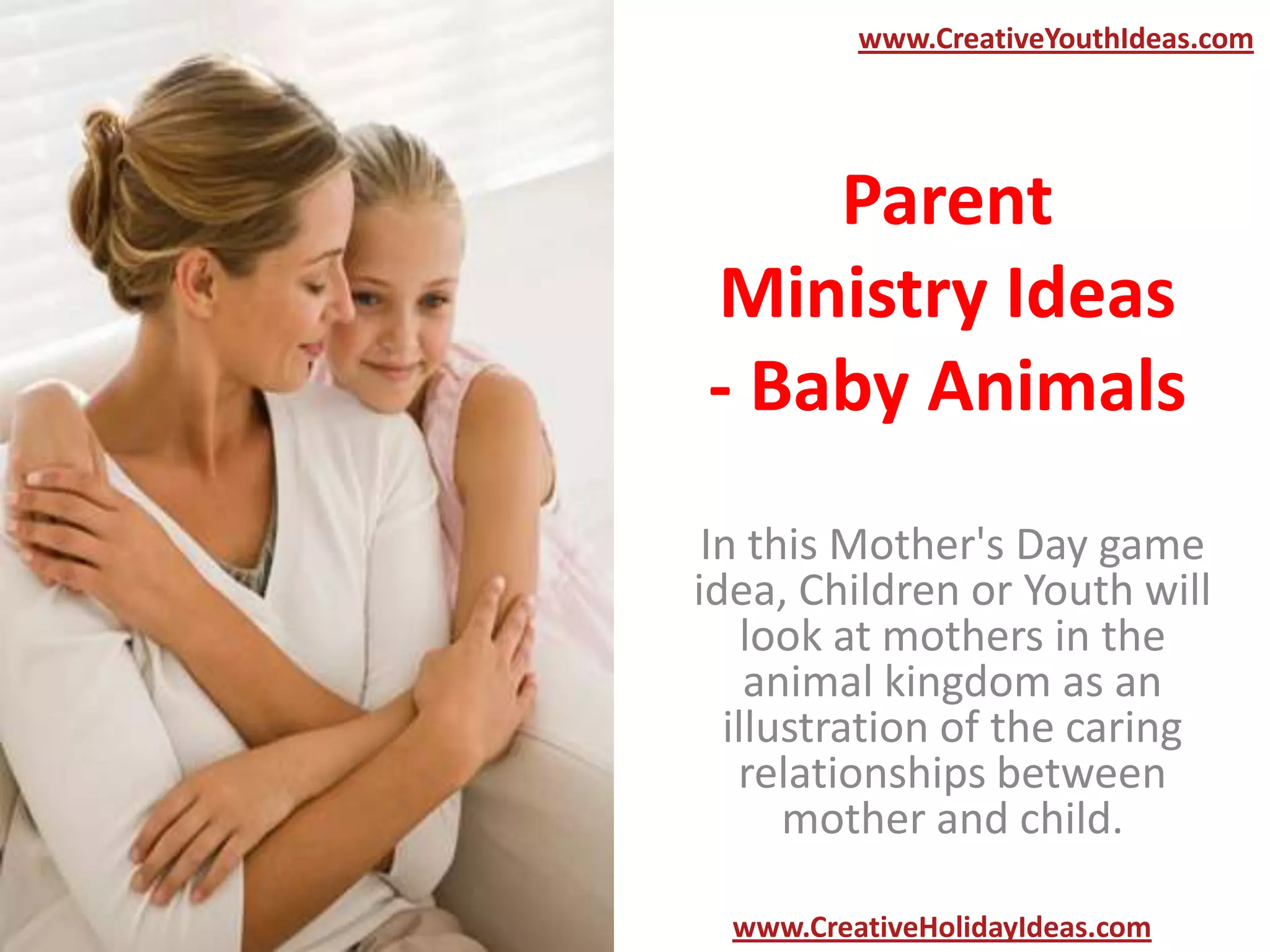 Parent Ministry Ideas - Baby Animals | PPT