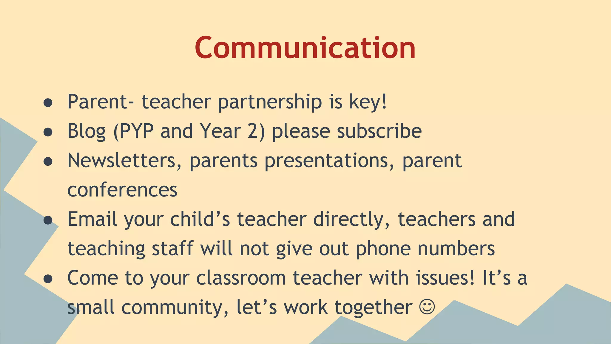 Parent night presentation | PPTX