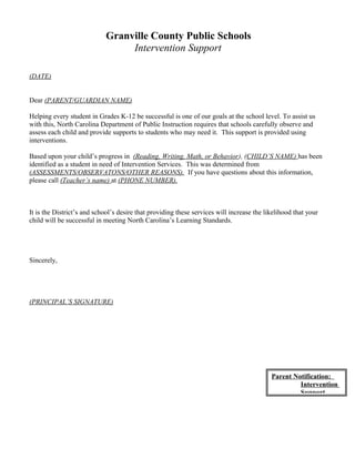 Parent notification, letter | PDF