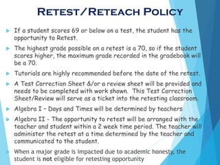 Parent open house algebra I and II 2015 2016 | PPT