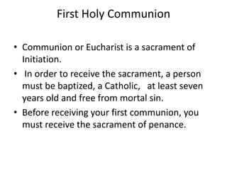 First Penance and First Communion | PPTX