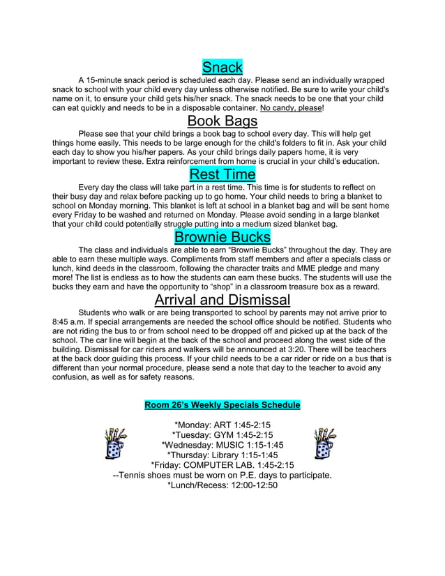 Parent packet kindergarten 2014 presentation | PDF