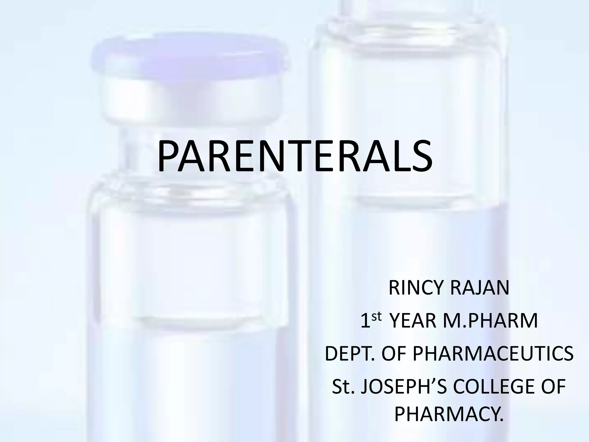 Parentrals , preparation and evaluation | PPTX