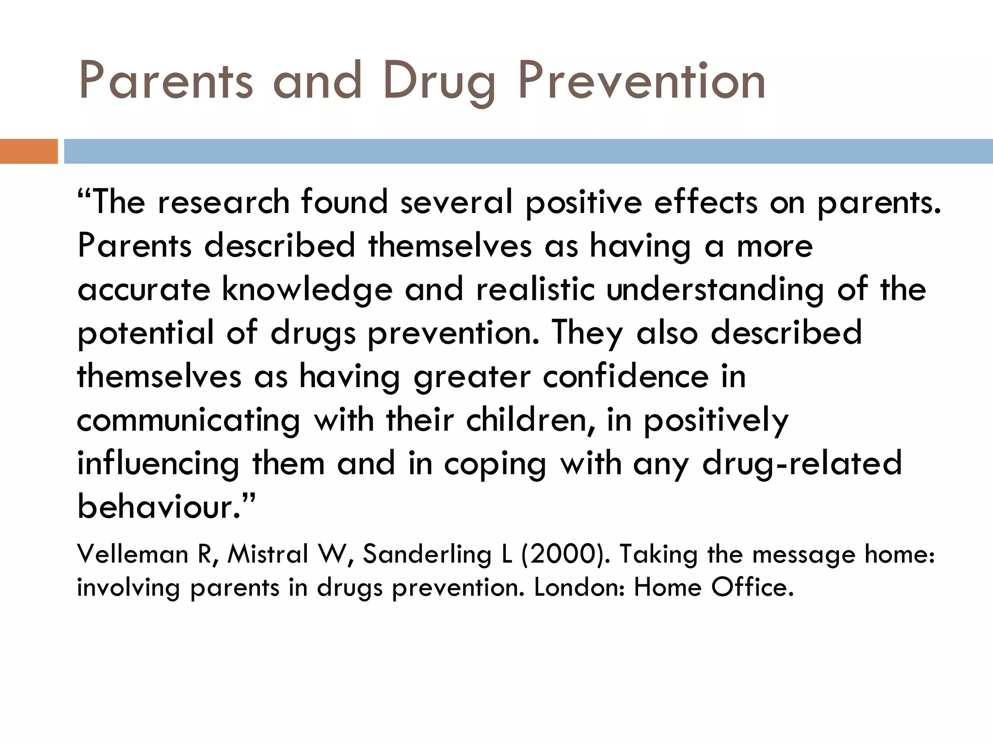 Parents And School Based Drug Education | PPT