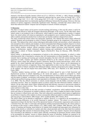 Parents and students perspectives of school culture effects on dropouts ...