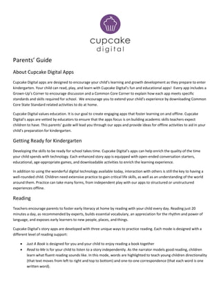 Cupcake Digital's Parents' Guide | PDF