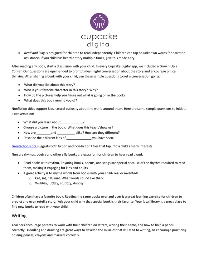 Cupcake Digital's Parents' Guide | PDF