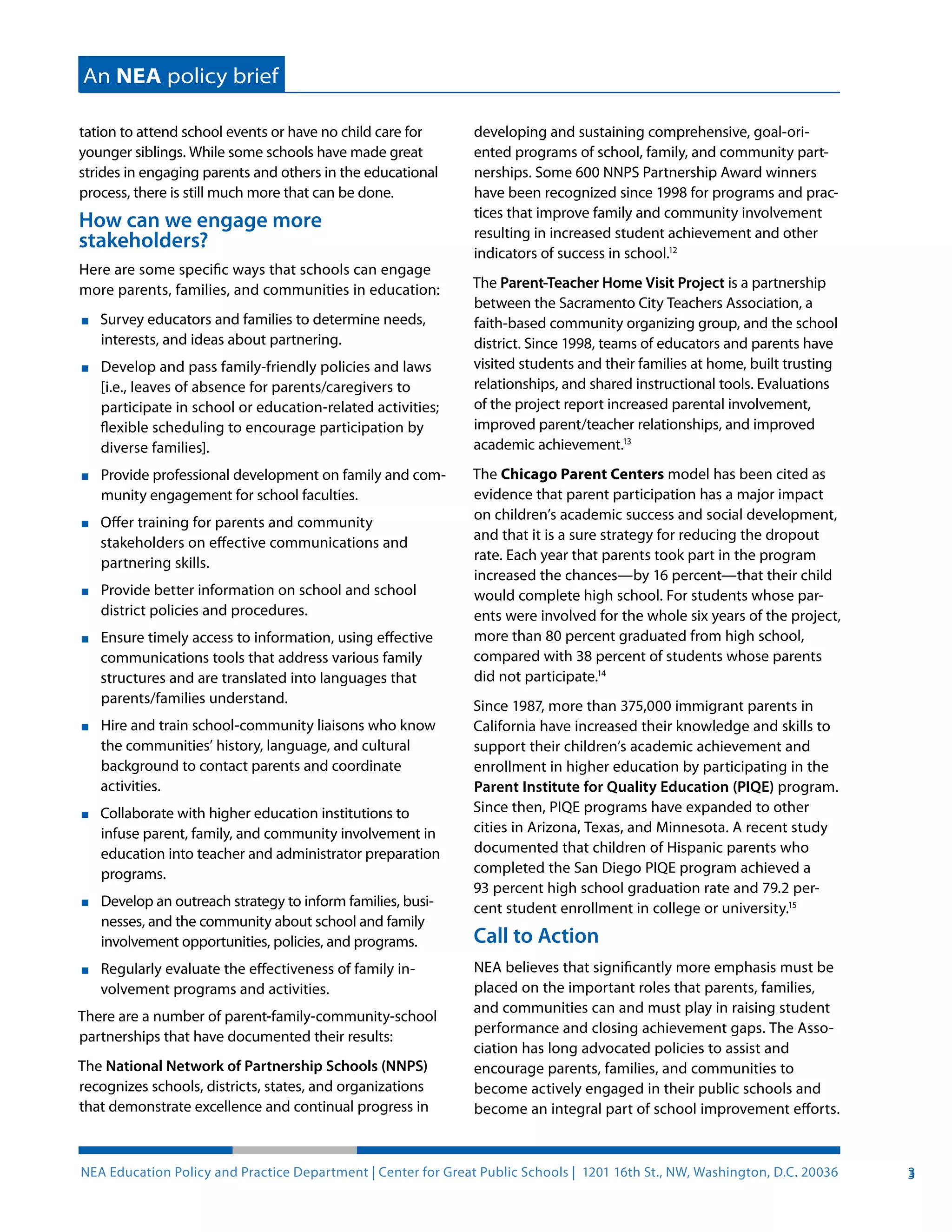 Parents, family, community involvement in education | PDF