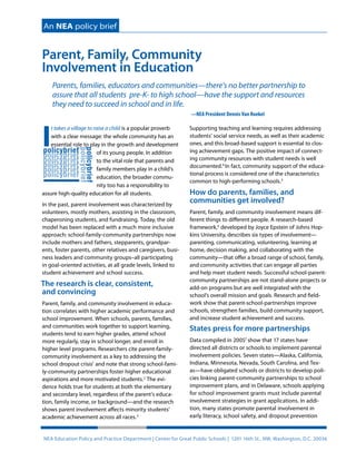 Parents, family, community involvement in education | PDF