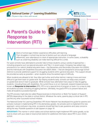 Parents guide rti_final_101111-2[1] | PDF | Special Education | Education