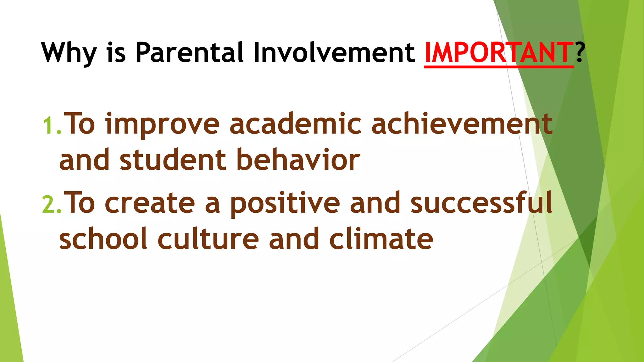 Parents involvement in school | PPTX