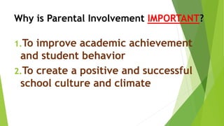 Parents involvement in school | PPTX