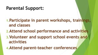 Parents involvement in school | PPTX