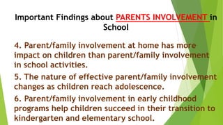 Parents involvement in school | PPTX