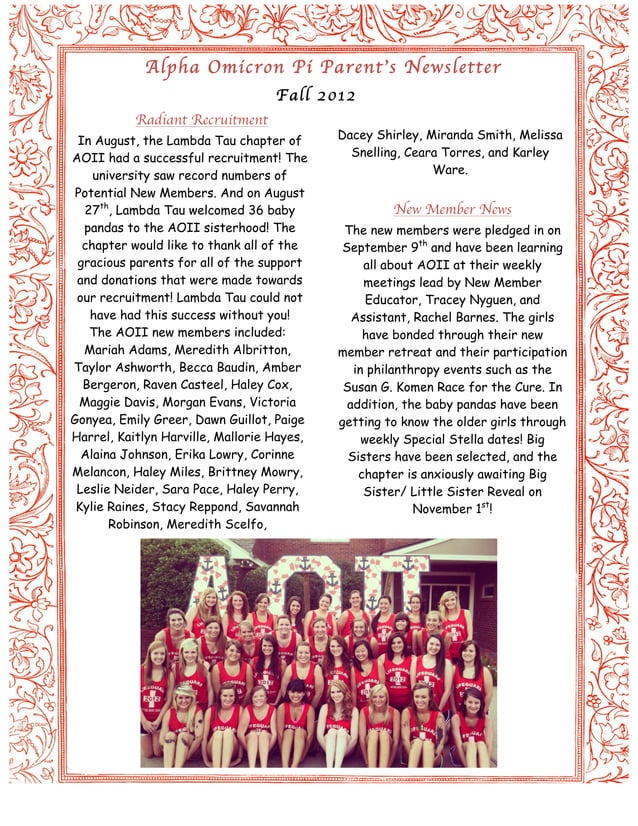 AOII Parent's Letter | PDF