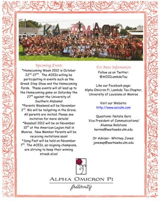 AOII Parent's Letter | PDF