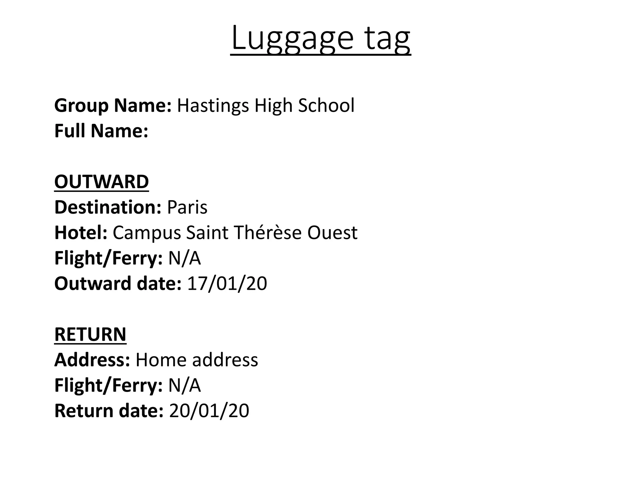 MFL Paris Trip 2020 | PPT