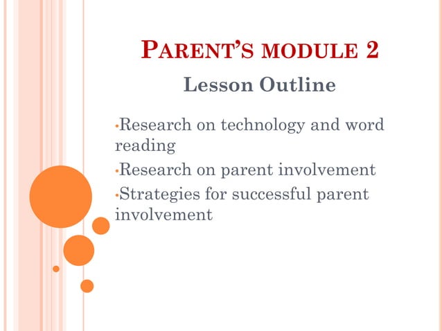 Parent’s module 2 lesson | PPTX