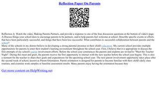 Parents Responsibility | PDF