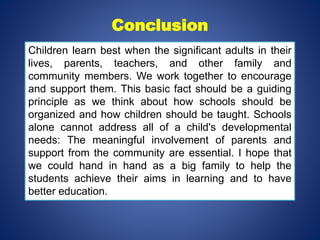 Parents’ role in children learning | PPTX