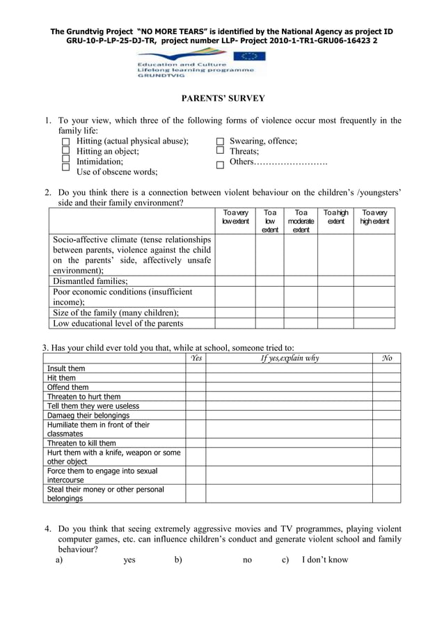 Parents survey | PDF