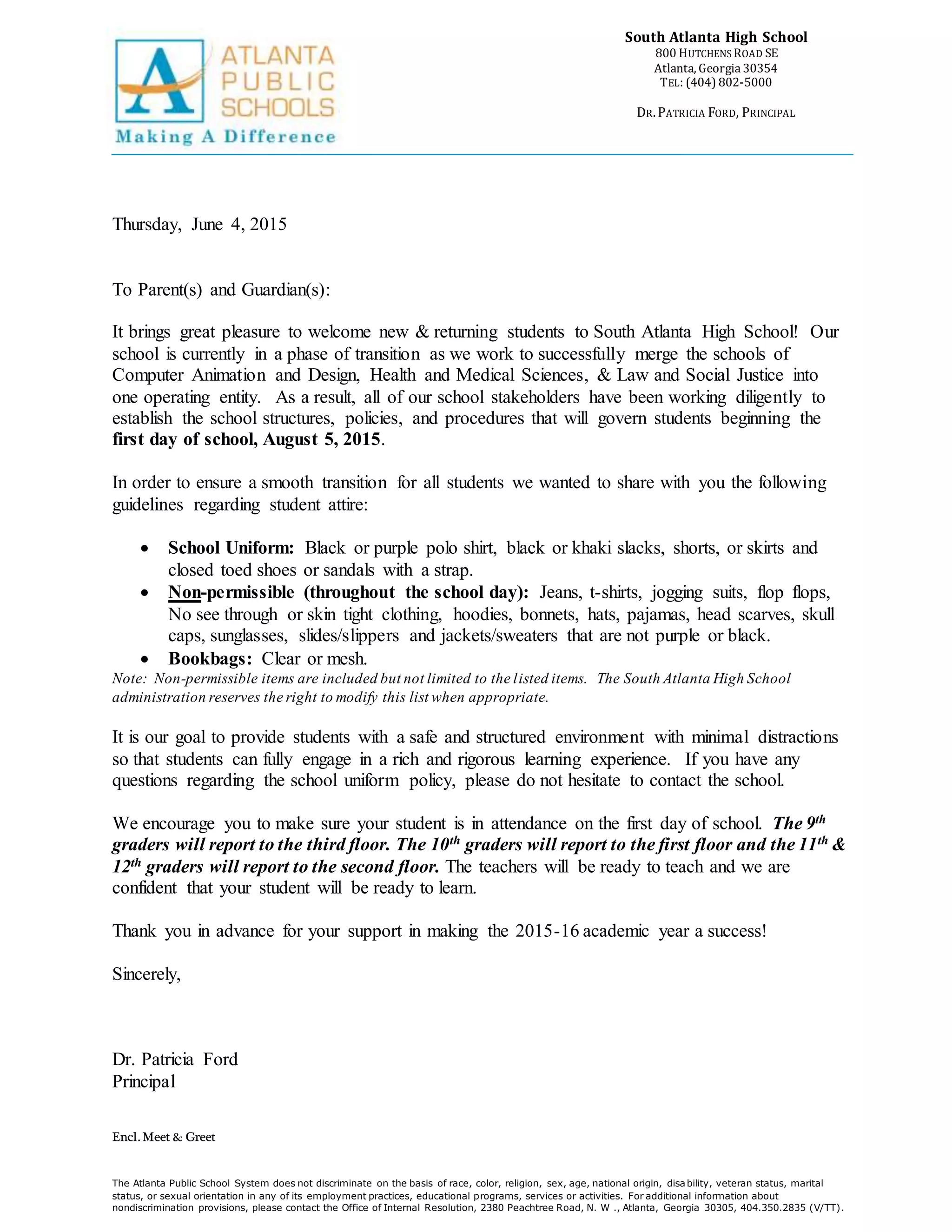 Parent summer letter | DOCX