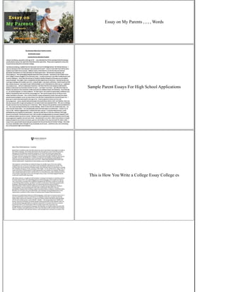 Parents Writing College Essays | PDF