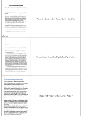 Parents Writing College Essays | PDF