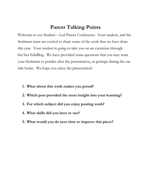 Parent talking points | DOCX