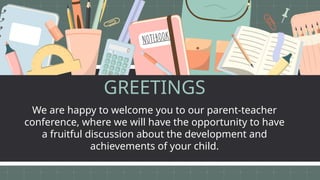 Parent Teacher Conference Education Presentation in Green and White ...