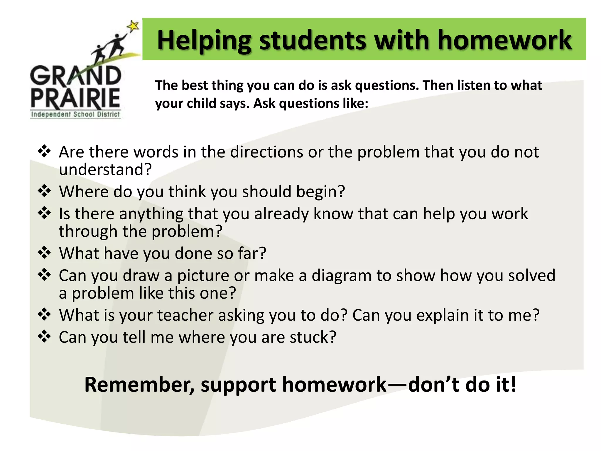 Parents Helping Students Understand Mathematics | PPT