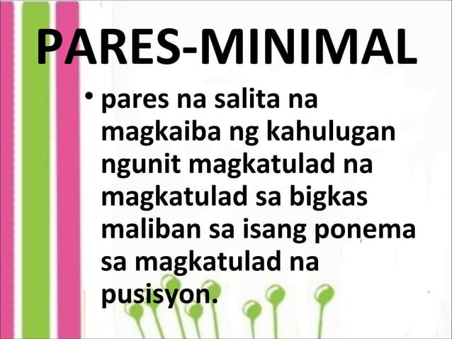 Pares minimal | PPT