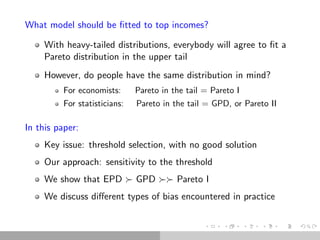 Pareto Models, Slides EQUINEQ | PDF